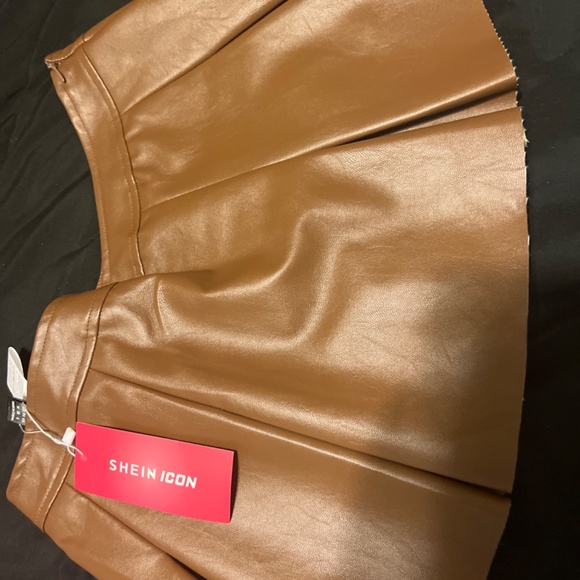 SHEIN | Skirts | Shein Icon Solid Pu Leather Pleated Mini Skirt | Poshmark